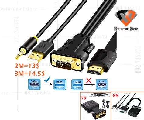 VGA To HDMI Converter Adapter Output P HD With Audio VGA HDMI Price In Tuek L Ak Bei