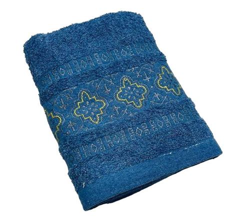 Рушники махрові для обличчя та тіла Орнамент Комплект з 2 шт синій 1068538 — купити на
