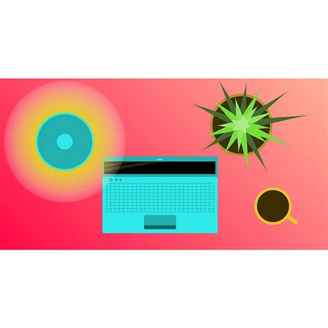 직장 책상 컴퓨터 공장 커피 최고 각도 벡터 Eps Ai Uidownload