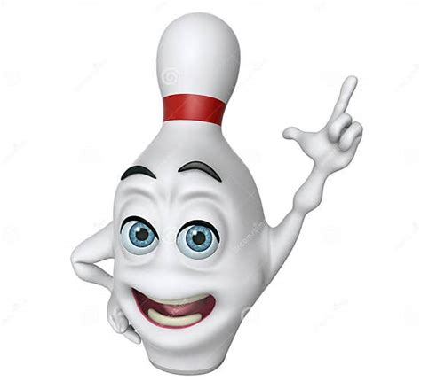 3d Cartoon Bowling Pin With An Idea Stock Illustration Illustration Of Pointing Finger 51419154