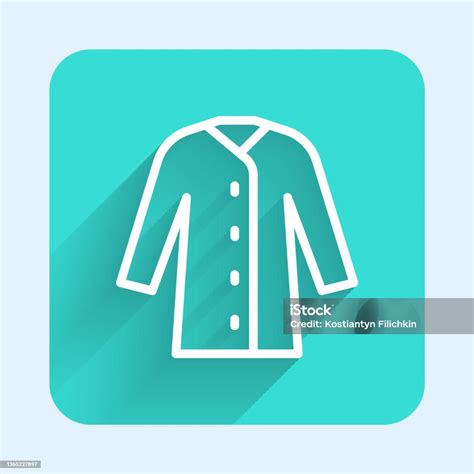 긴 그림자로 격리 된 흰색 라인 레인 코트 아이콘 녹색 정사각형 버튼입니다 벡터 0명에 대한 스톡 벡터 아트 및 기타 이미지 0명 가을 계절 Istock