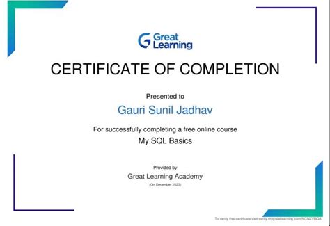 Gauri Jadhav On Linkedin Sqlcertification Dataanalysis Databasemanagement Sqlqueries…