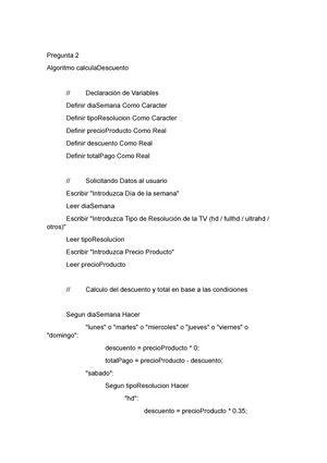 Algoritmo Semana 10 Ejercicios Separata De Trabajo 08 Estructuras