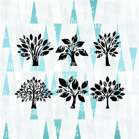 Trees SVG Tree Bundle SVG Leaves SVG Seasonal Tree Svg Tree Icon Instant Download Eps Dxf