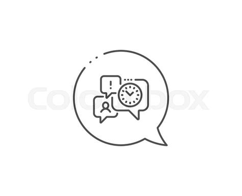 Time Management Line Icon Chat Bubble Design Clock Sign W Colourbox