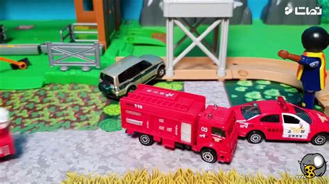 ماشین بازی در مزرعه تراکتور و آتش نشانی ماشین و بازی برای بچه ها فیلو