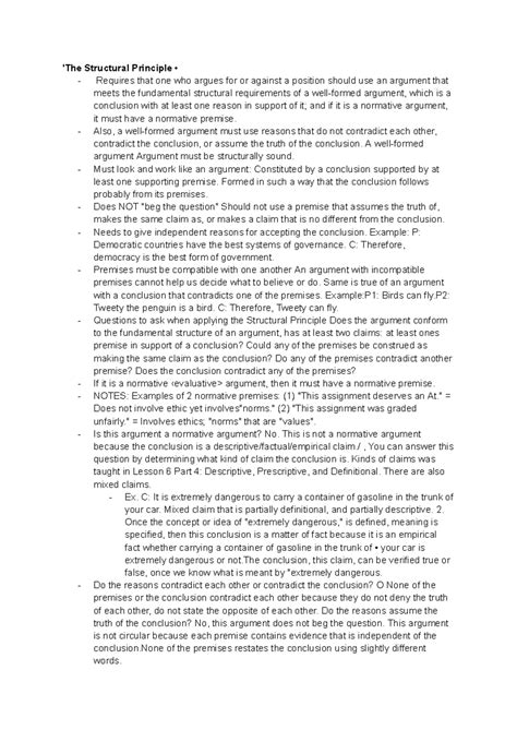 Structural Principle In Argumentation Analyzing Validity And Relevance