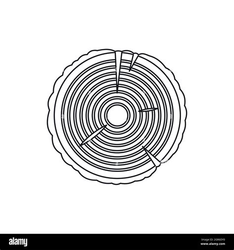 Tree Rings Icon Outline Style Stock Vector Image Art Alamy