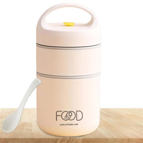 Amazon｜フードジャーサーモス ホットフード用の2層二重壁真空断熱フードジャーサーモス 保温容器は、学校旅行のピクニックのために食べ物を冷たく保ちます Laideyilan｜保温ランチ