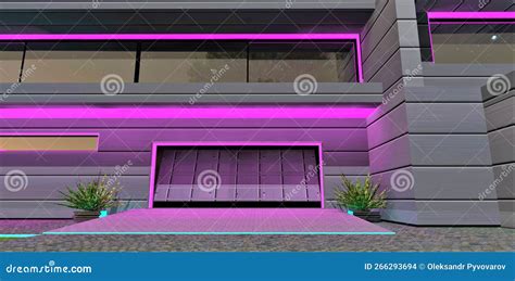 Eingang Der Garage Mit Einem Automatischen Hub Aus Aluminium Violette