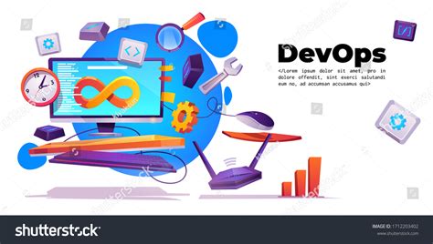 Devops Banner Concept Development Operations Vector Stock Vector