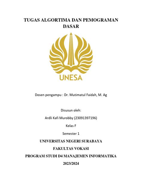 Tugas Algortima Dan Pemograman Dasar Pdf