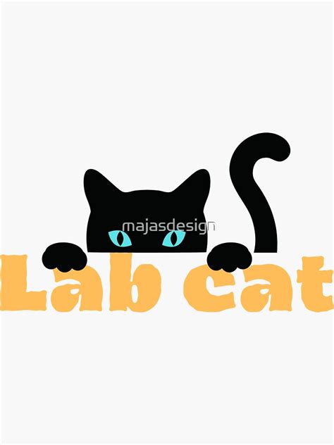 Lab Cat Laboratory Cat Sticker For Sale By Majasdesign Redbubble