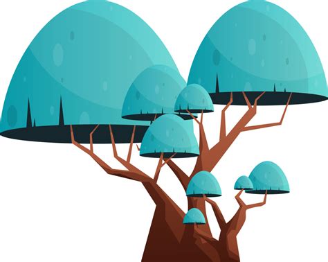 Colorful Cartoon Tree Clip Art 21832172 Png