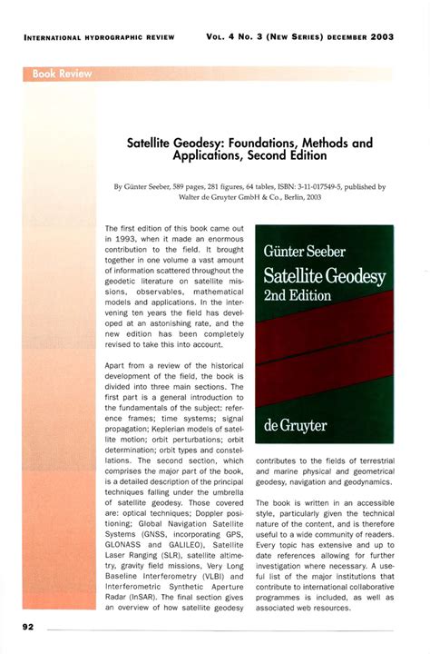 Satellite Geodesy Foundations Methods And Applications Second