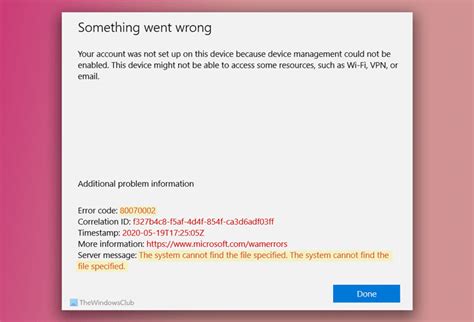 Error 80070002 The System Cannot Find The File Specified