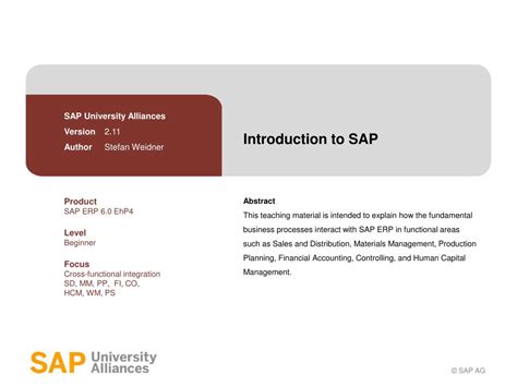 PPT Introduction To SAP PowerPoint Presentation Free Download ID 3209481