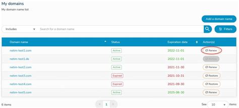 renew a domain name netim support