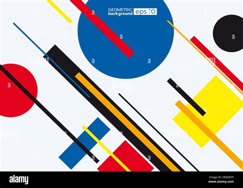 Abstract Geometric Colorful Vector Background Malevich Style Inspiration Stock Vector Image