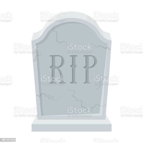 흰색 배경에 고립 된 만화 스타일의 헤드 스톤 아이콘입니다 장례식 식 기호 스톡 벡터 일러스트입니다 공포 무서움에 대한 스톡 벡터 아트 및 기타 이미지 Istock