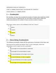 UNIT CHALLENGE Docx INTRODUCTION OF STATISTICS UNIT CORRELATION AND CAUSATION IN