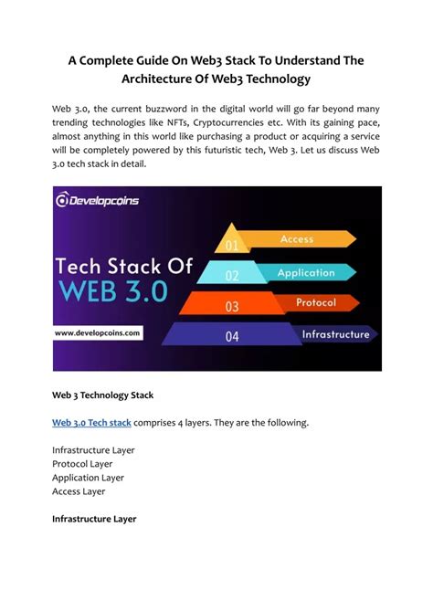 Ppt A Complete Guide On Web3 Stack To Understand The Architecture Of