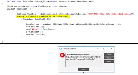 Unable To Cast Object Of Type Epicor Erp Epicor User Help Forum