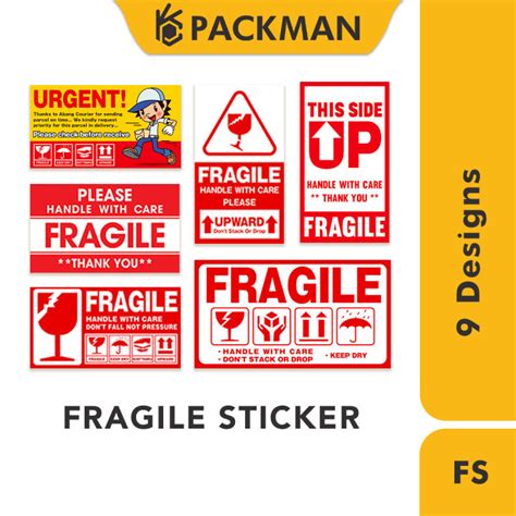 [ready Stock] Fragile Pp Sticker Fragile Sticker Warning Label Handle With Care Caution Sticker