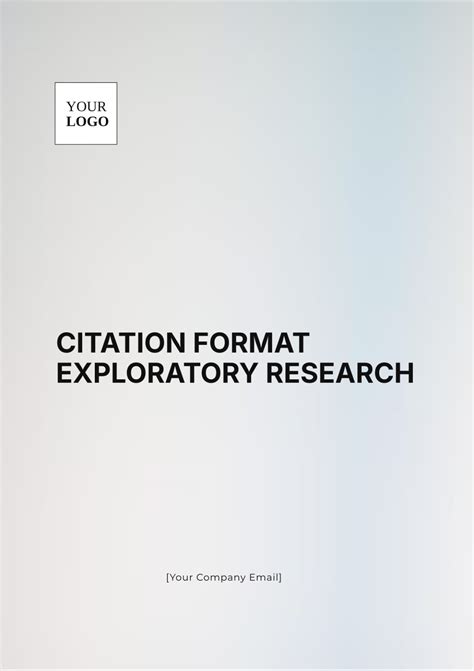 Free Citation Format Exploratory Research Template To Edit Online