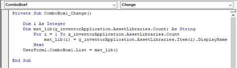 Define Material Iproperty In Vba Userform Autodesk Community