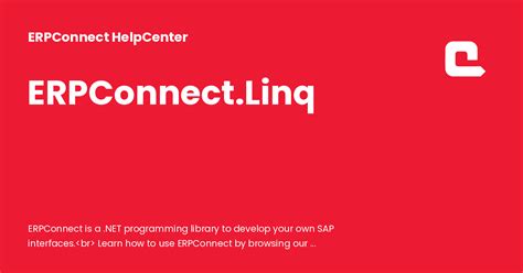 Erpconnectlinq Erpconnect Helpcenter