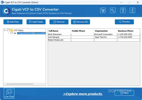 Cigati Vcf To Csv Converter Download Softpedia