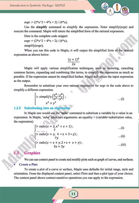 Adamjee Coaching Introduction To Symbolic Package Maple Mathematics