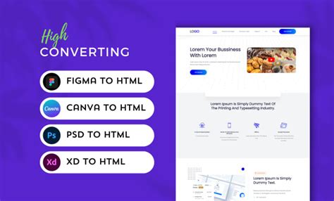 Convert Figma To Html Canva To Html Xd To Html Bootstrap Responsive