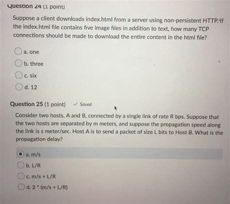 Solved Question 24 1 Point Suppose A Client Downloads Chegg Com