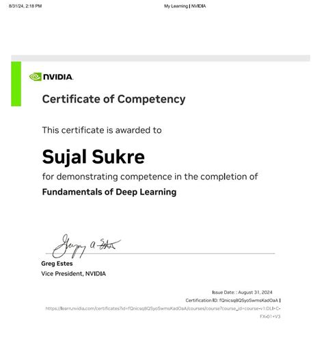 Sujal Sukre On Linkedin Deeplearning Ai Machinelearning Nvidia Lifelonglearning
