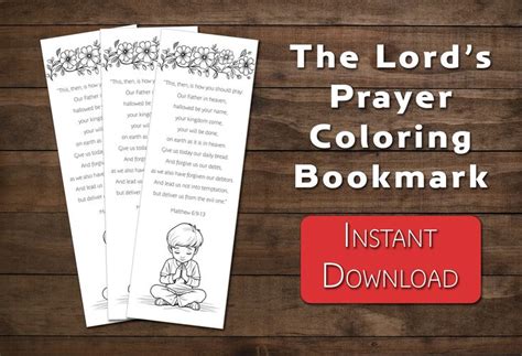 The Lords Prayer Bookmarks Sunday School Bible Class Printable Craft
