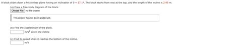solved a block slides down a frictionless plane having an