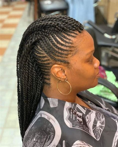 Mohawk Braids For A High Key Look Braided Mohawk Hairstyles Braided Mohawk Black Hair