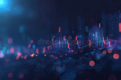 The Cityscape Serves As A Backdrop For The Computergenerated Graph Stock Illustration