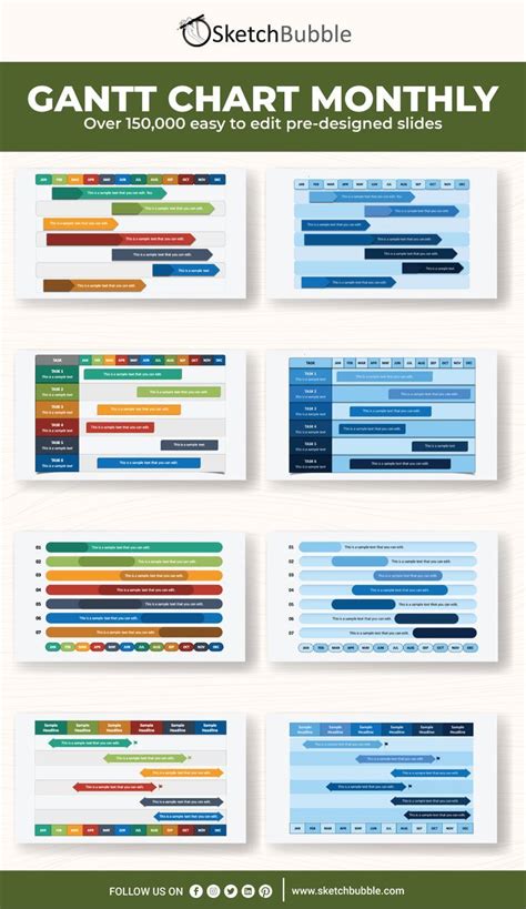 Gantt Chart Monthly Gantt Chart Powerpoint Charts Gantt