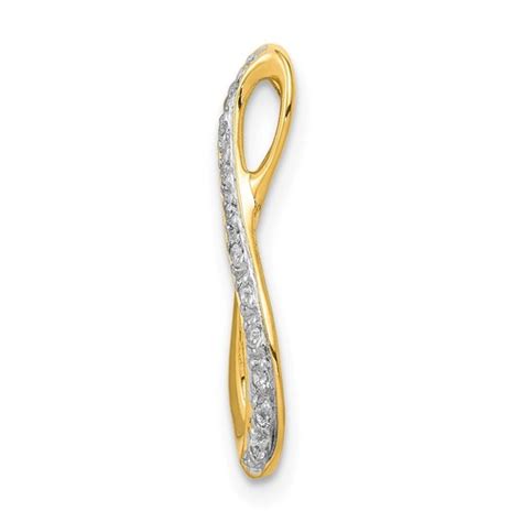 10k Yellow Gold And Rhodium 120ct Diamond Infinity Chain Slide Pendant