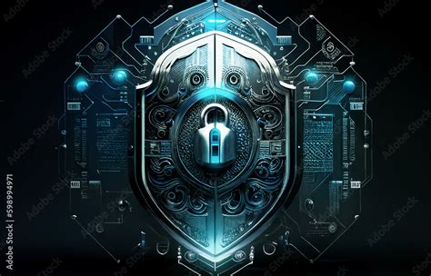 Cyber Security Shield Technology Protected Data Protection And Data Privacy On Futuristic