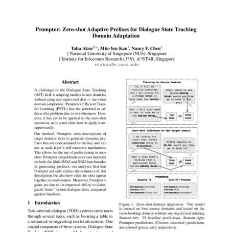 Prompter Zero Shot Adaptive Prefixes For Dialogue State Tracking Domain Adaptation Acl Anthology