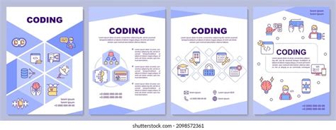 Coding Brochure Template Programming Career Booklet Stock Vector