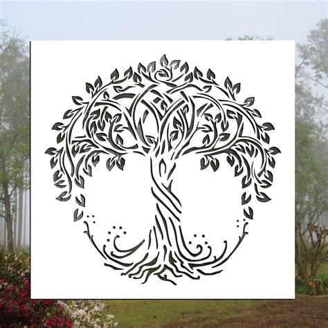 Tree Of Life Stencil Etsy