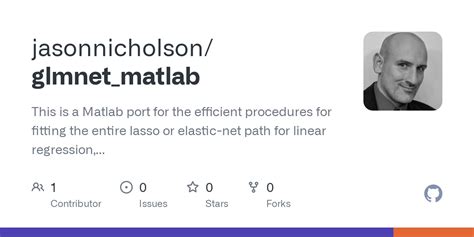 Github Jasonnicholsonglmnetmatlab This Is A Matlab Port For The