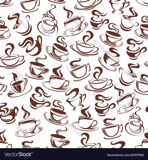 Coffee Cup Seamless Pattern Background Royalty Free Vector