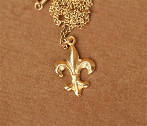 Fleur De Lis Necklace Layering Necklace French Necklace A 14k