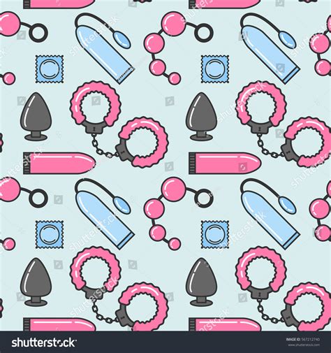 Vector Seamless Pattern Sex Toys Linear Stock Vector Royalty Free Shutterstock